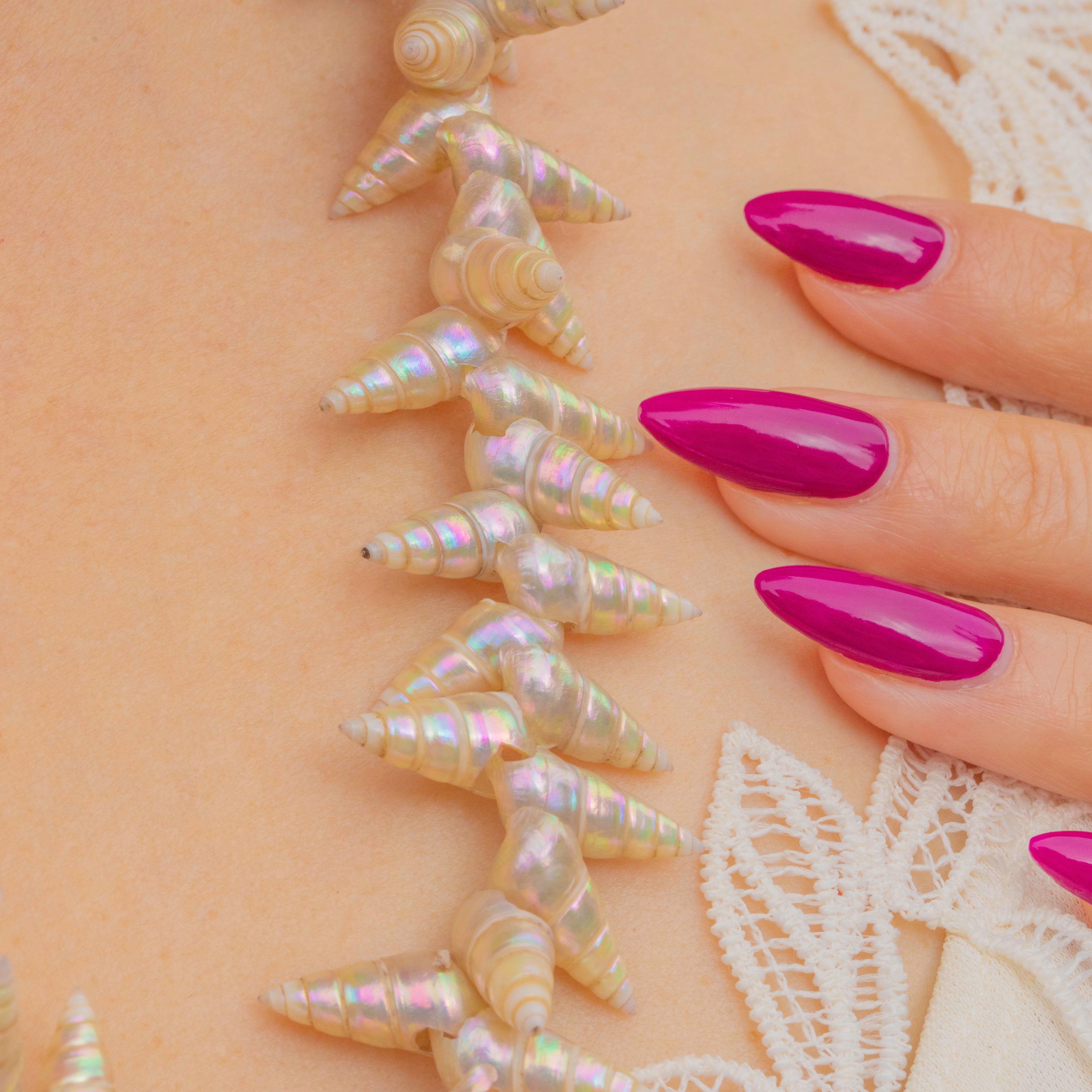 Rare Pink Iridescent Maireener Tasmanian Shell Necklace