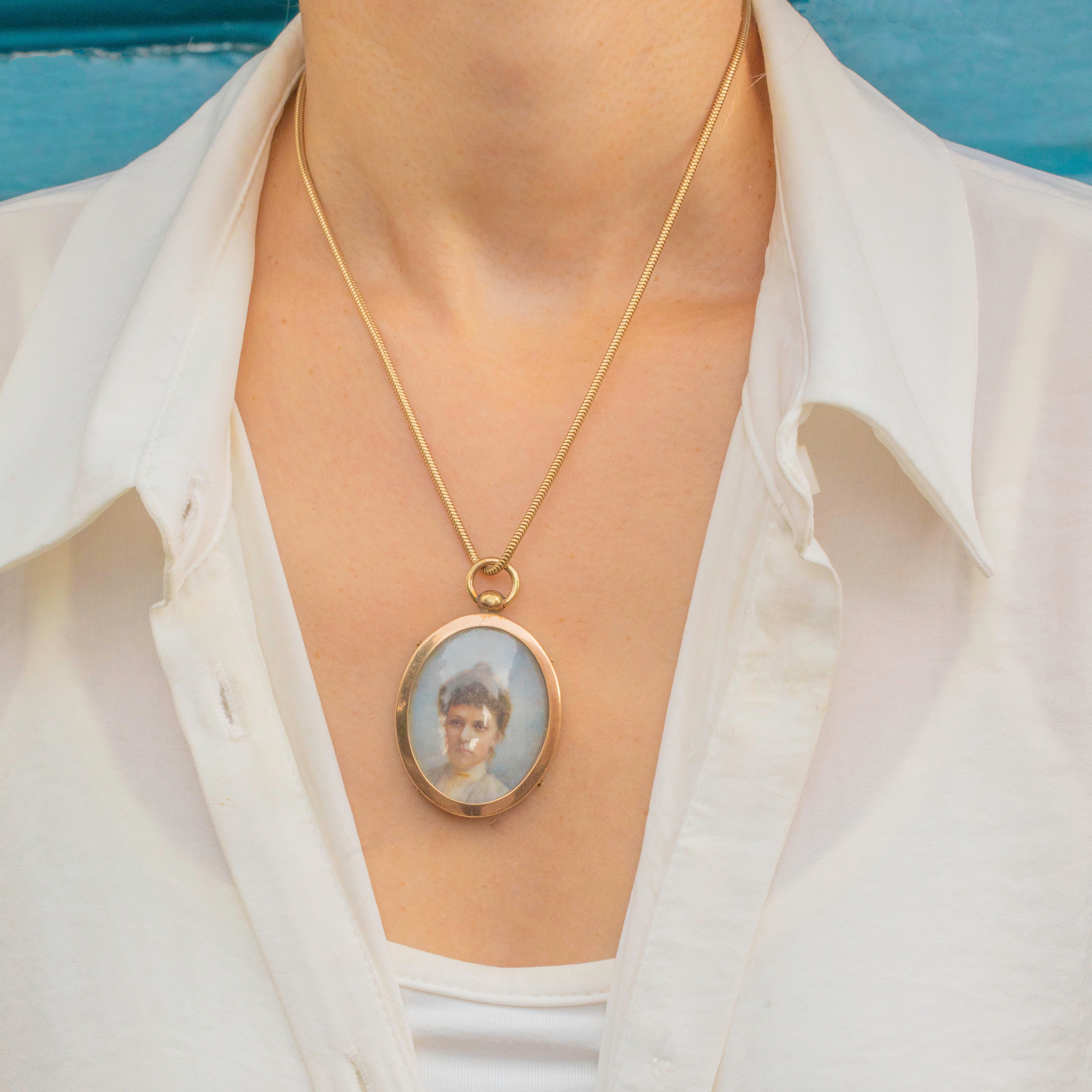 Antique Oval Portrait Locket in Fitted Presentation Box