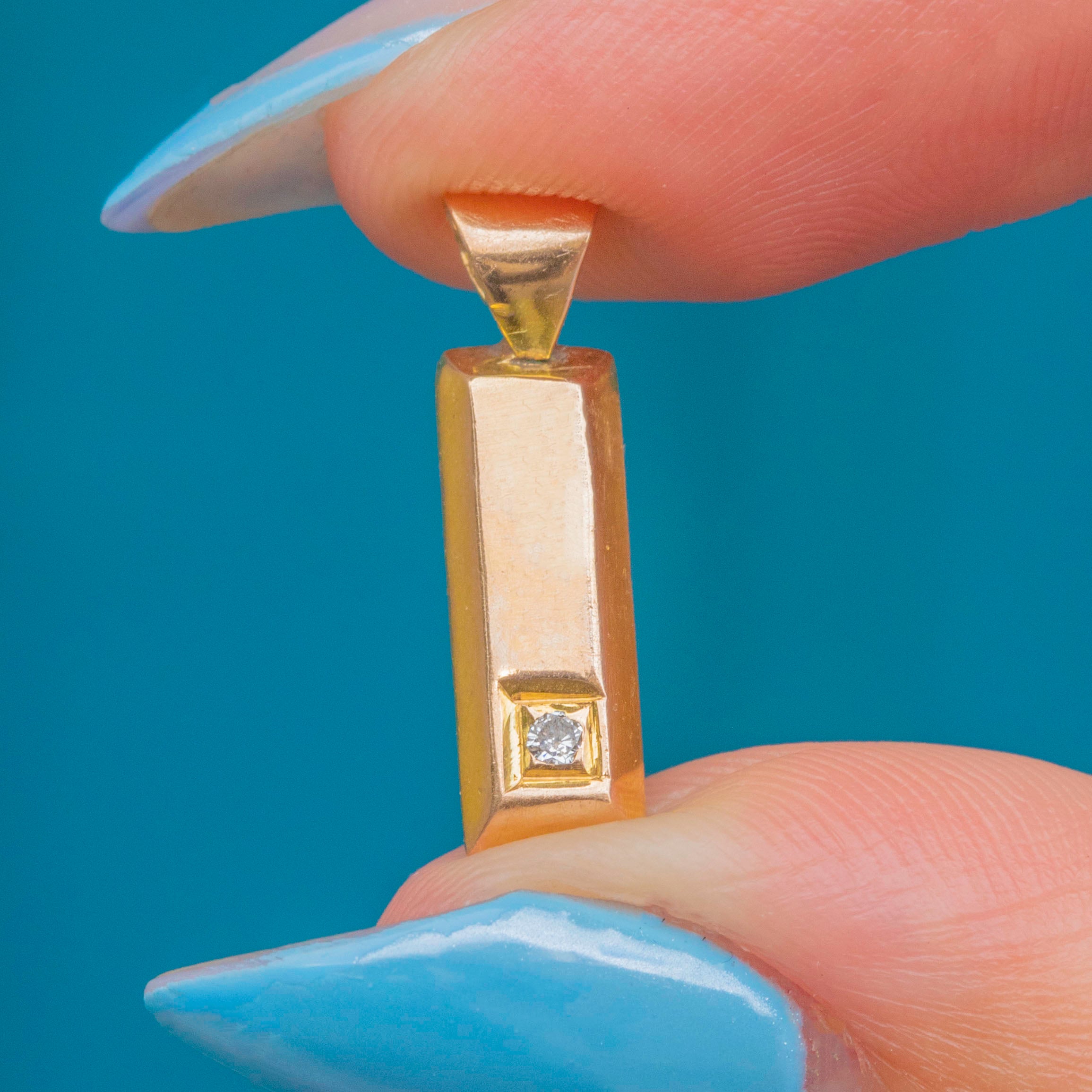 9ct Gold Diamond Ingot Charm