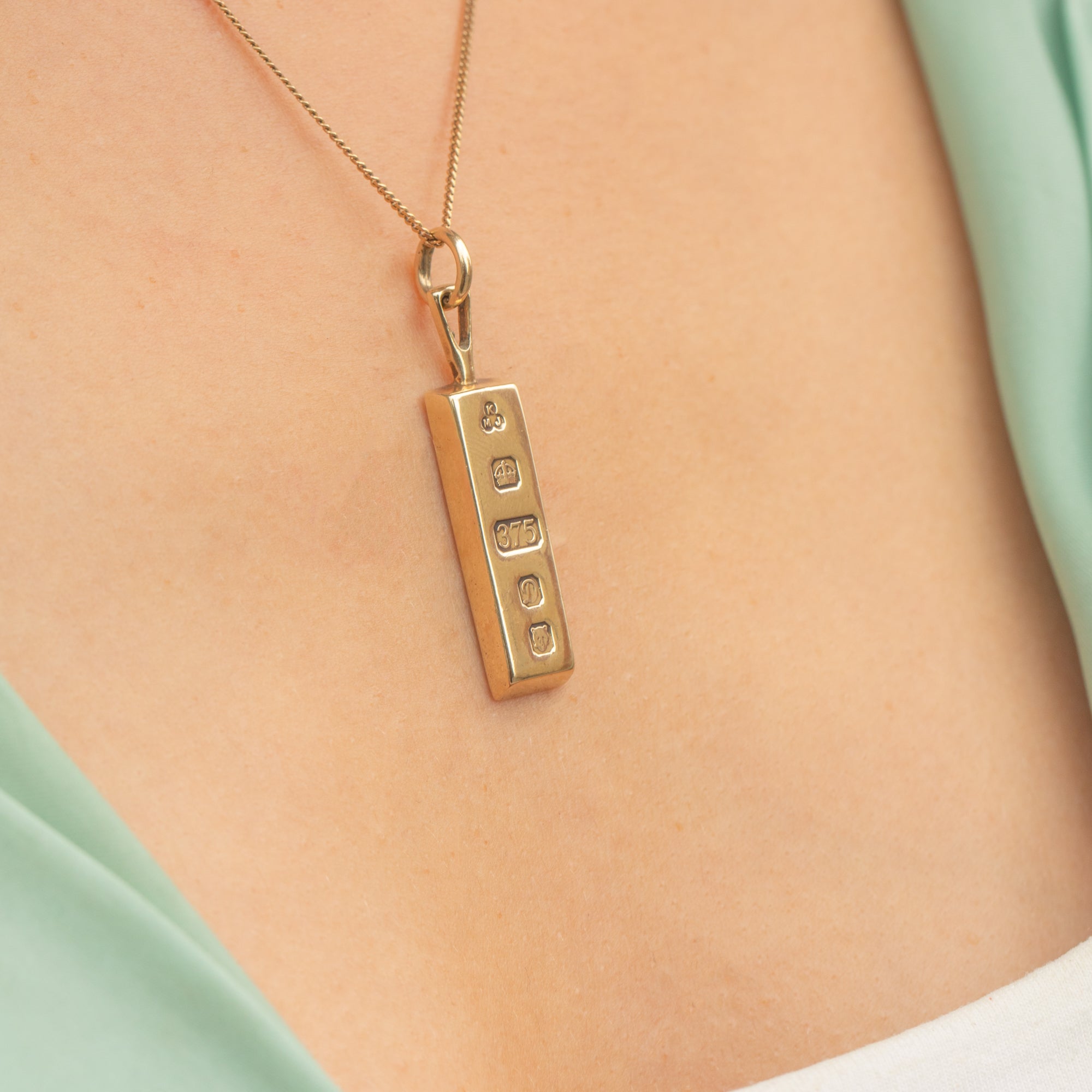 Vintage Solid 9ct Gold Ingot Pendant With 1978 Hallmarks vintage-solid-9ct-gold-ingot-pendant-with-1978-hallmarks