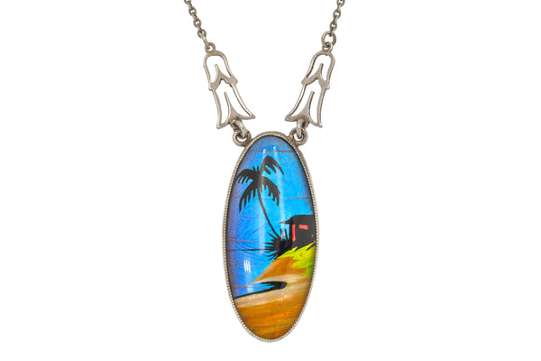Art Deco Sterling Silver Butterfly Wing Necklace, Thomas Mott – Lillicoco