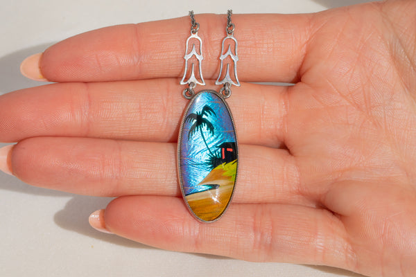 Art Deco Sterling Silver Butterfly Wing Necklace, Thomas Mott – Lillicoco