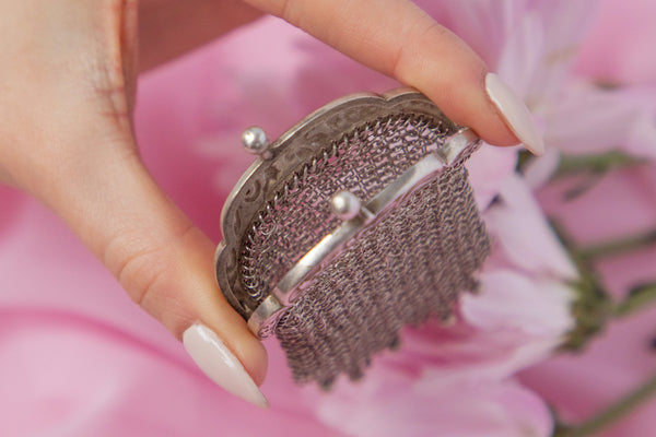 French Silver Chainmail Chatelaine Coin Purse – Lillicoco